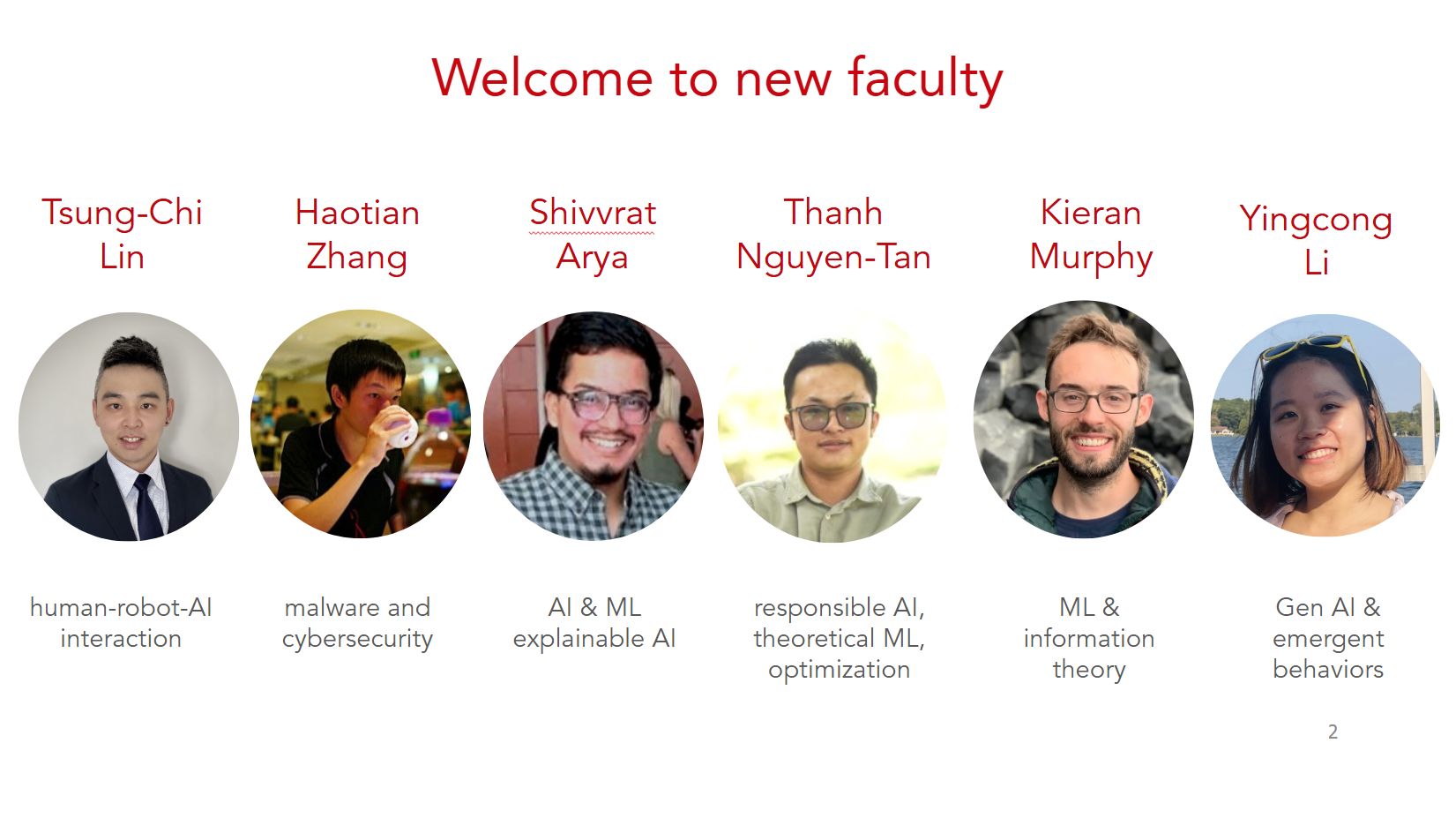 Ying Wu College Of Computing Is Honored To Announce Six New Faculty For